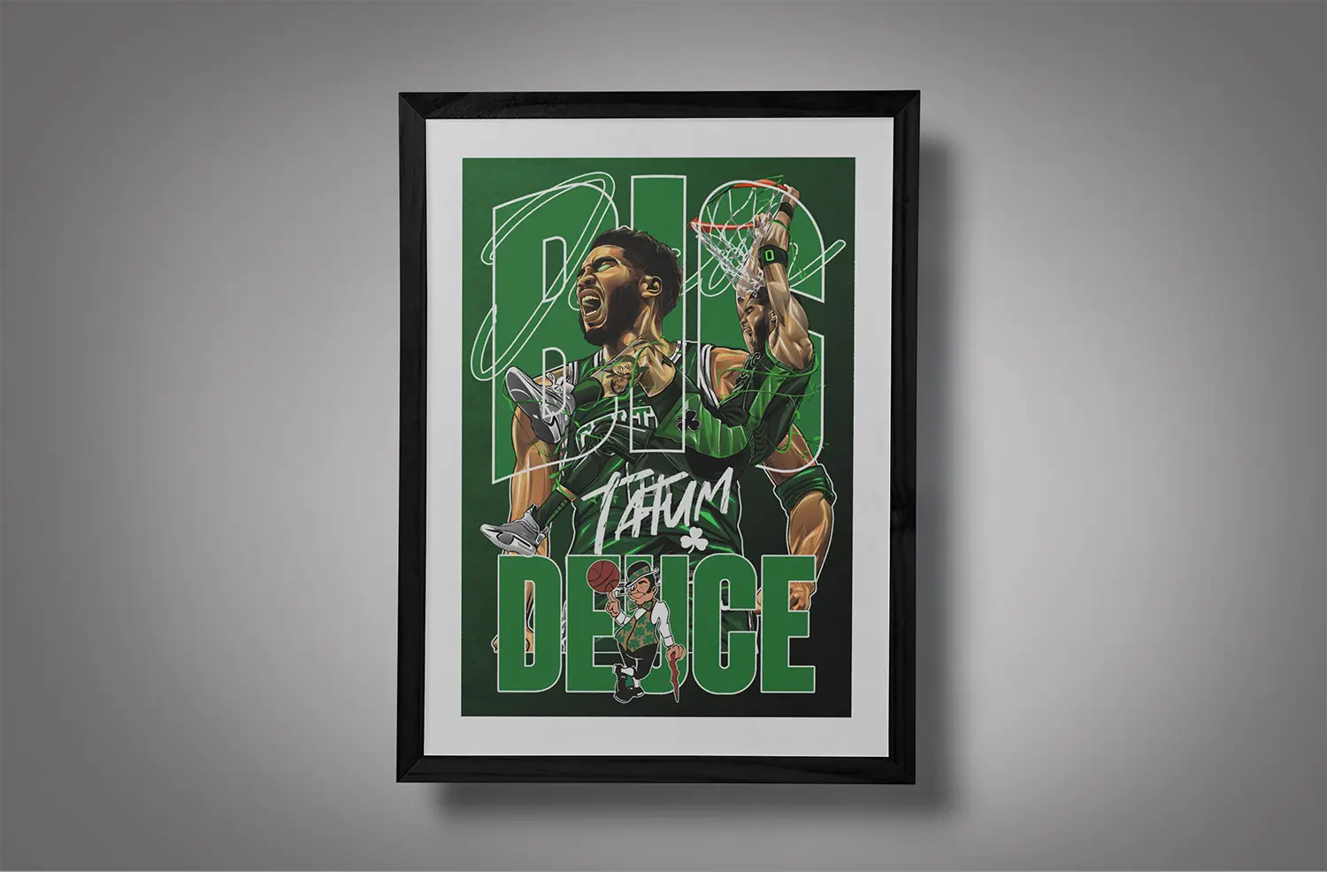 Big Deuce Tatum Framed – The Ultimate Celtics Fan Art!